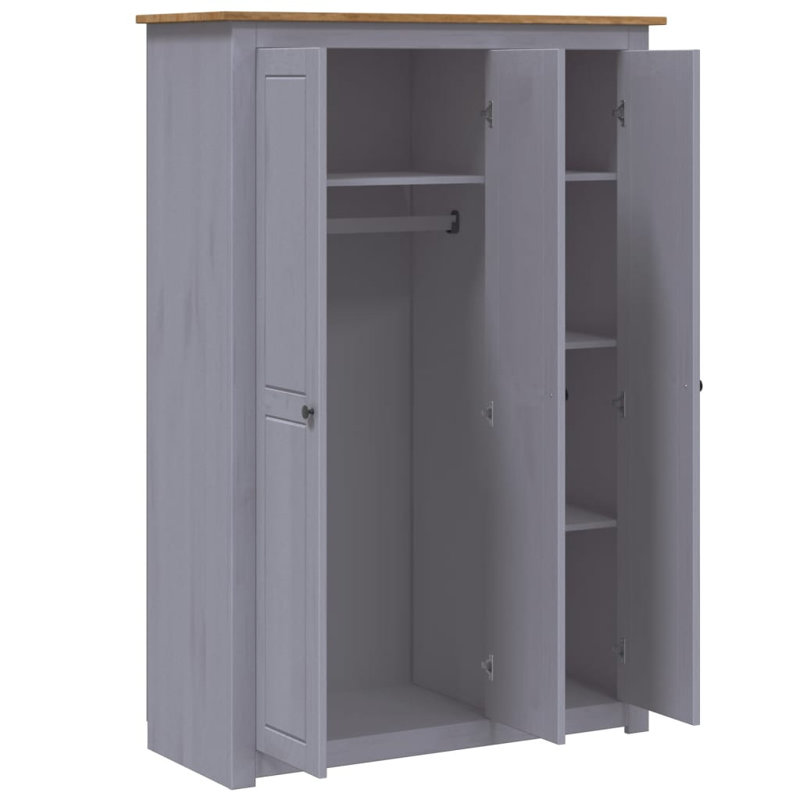 Millwood Pines Wardrobe Bedroom Clothes Storage Organizer Closet Pine Panama Range Reviews Wayfair